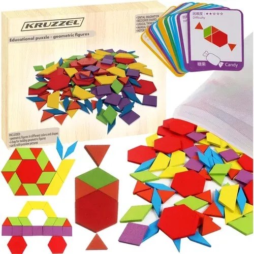 Dřevěné vzdělávací puzzle - geometrické tvary