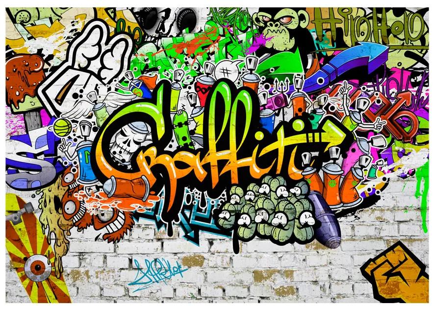 Fototapeta - Graffiti na zdi 200x140 + zdarma lepidlo
