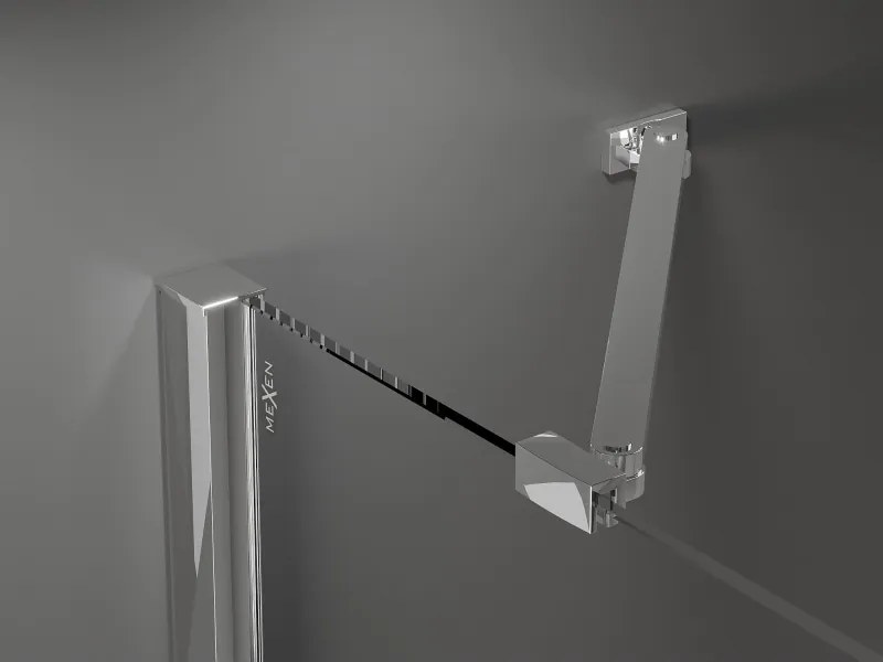 Mexen Velar Duo, sprchový kout s posuvnými dveřmi 90 x 90 cm, 8mm šedé sklo, chromová, 871-090-090-42-01