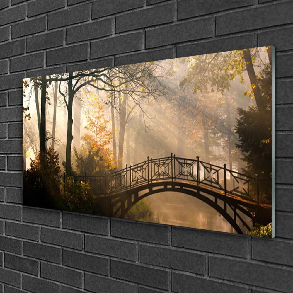 Obraz na skle Les Most Architektura 140x70 cm