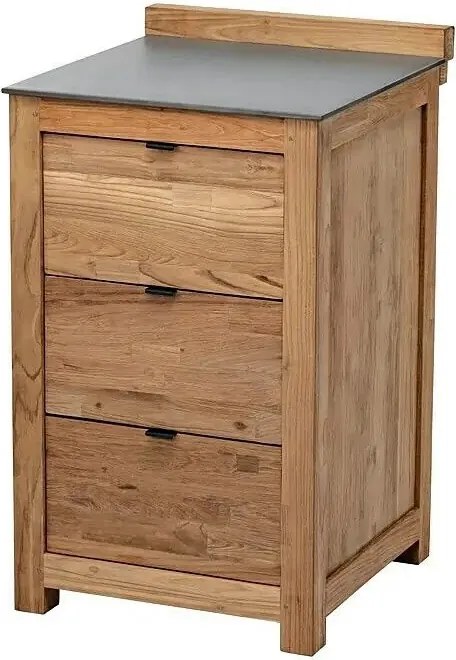 Sunfun Zoe Kuchyňský modul, 58 × 94 × 63 cm, teakové dřevo, keramika