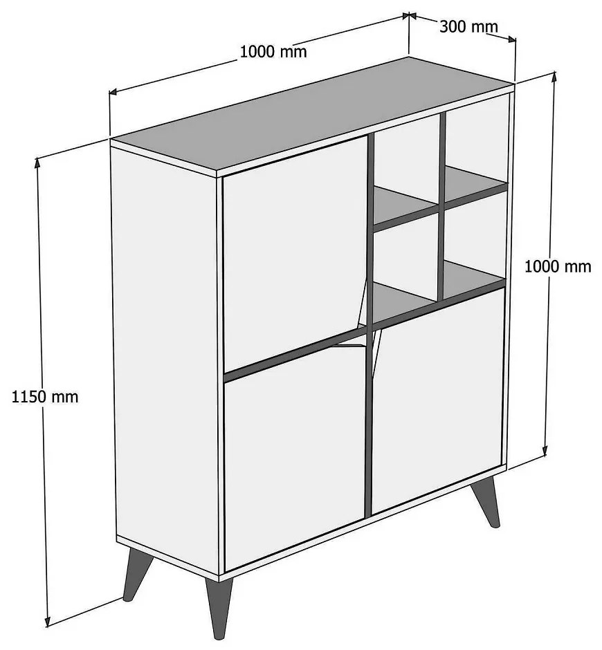 Designová víceúčelová skříň Garth 115 cm bílá