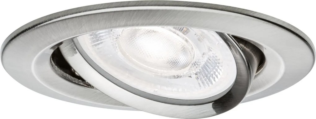 P 92421 LED vestavné svítidlo Nova Plus GU10 Flat IP65 93mm 4,9W 230V stmívatelné 4000K kov kartáčovaný - PAULMANN