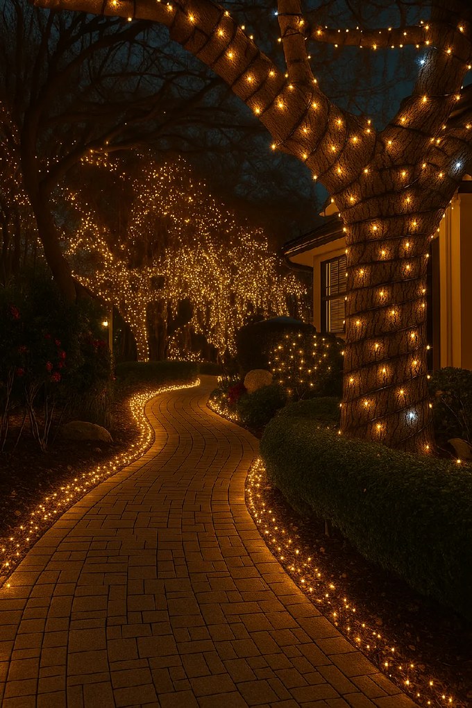 Vánoční světýlka venkovní FLASH teplá bílá 300 LED