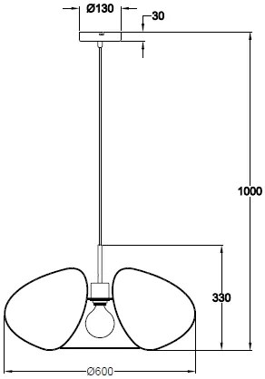Fabas 3706-40-225 Fassa, drátěné závěsné svítidlo, 1xE27 max.40W, zlatá, prům. 60cm