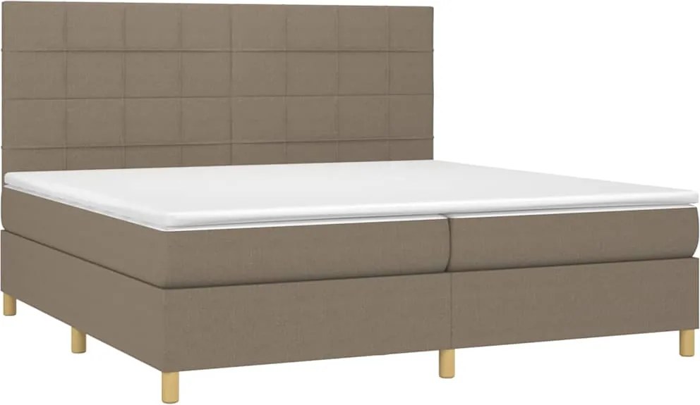 Box spring postel s matrací a LED taupe 200x200 cm textil 3135465