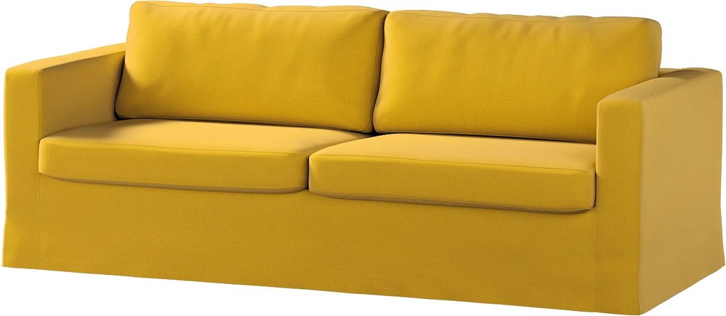 Potah na pohovku IKEA Karlstad 3-místná, nerozkládací, dlouhý barva žlutá látka sametová