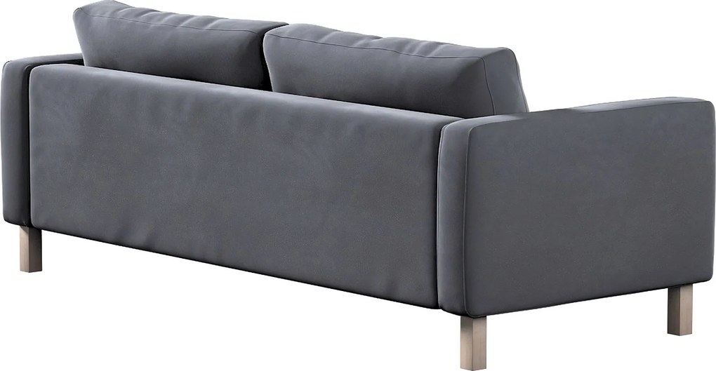 Potah na pohovku IKEA Karlstad 3-místná, nerozkládací, krátký barva šedá látka lesklé, sametová