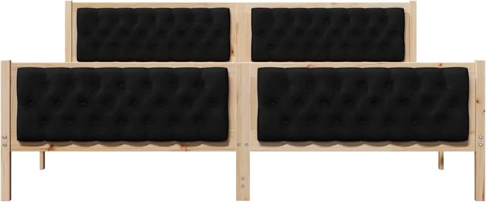 Rám postele s čelo Černá 200 x 200 cm Masivní borové dřevo 3394270