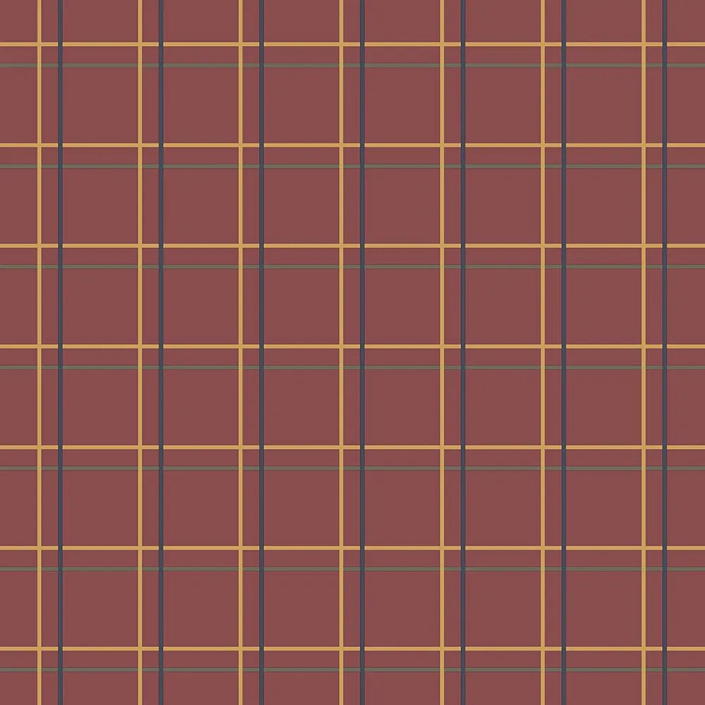 Červená geometrická vliesová tapeta, tartan 6505-4, Batabasta, ICH Wallcoverings