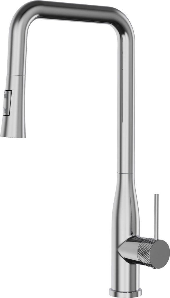 Gamma Steel Edge, vysoká dřezová baterie s výsuvnou sprškou, chromová, GMA-BSLE-CH