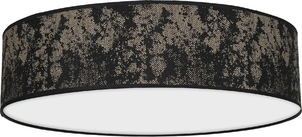 Stropní svítidlo Satino Round, 1x černé/zlaté textilní stínítko, (bílé plexisklo), (fi 50 cm)