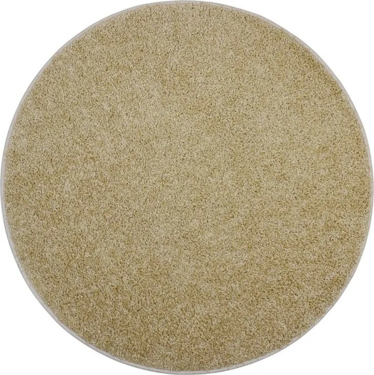 Vopi, AKCE: 160x160 (průměr) kruh cm Kusový koberec Color shaggy béžový kruh, béžová, ložnice