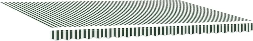 Stahovací markýza Zelená a bílá 500 × 300 cm Látka a hliník 3331460