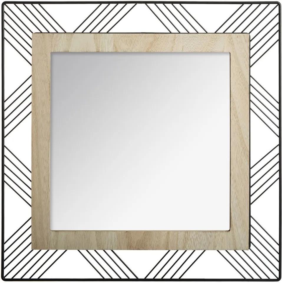 Závěsné zrcadlo v černém kovovém rámu, 45x2 cm