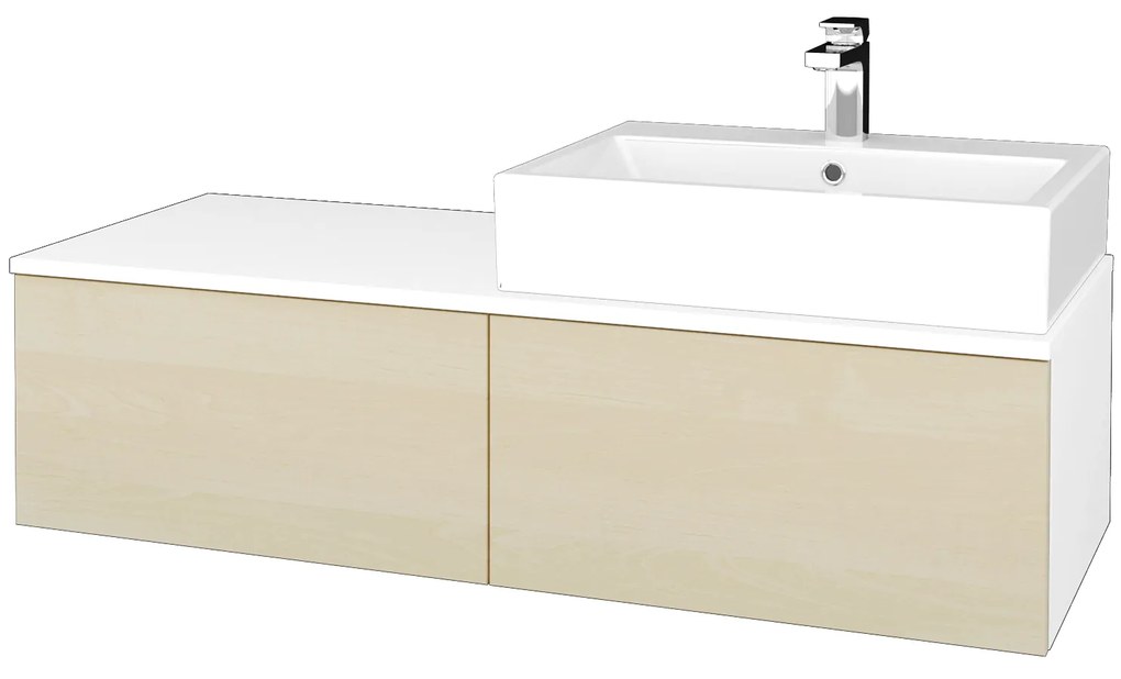 Dřevojas Koupelnová skříňka MODULE SZZ12 120 Varianta: N01 Bílá lesk / IND Individual / Levé