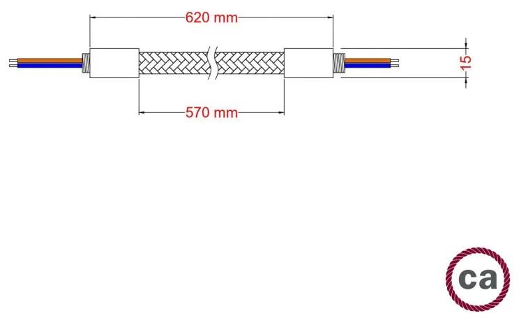 creative cables Creative flex - ohebná trubice potažena světlou směsí textilií RM72 Délka: 60 cm, Barva komponentu: Matný chrom