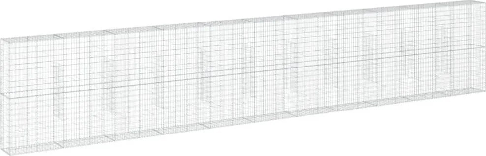 Gabionový koš s víkem 1 100 x 50 x 200 cm pozinkované železo 3295176