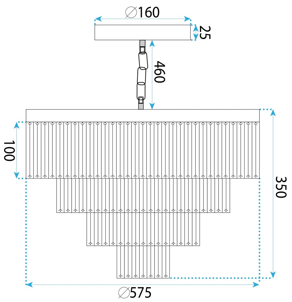Toolight Designové osvětlení Crystal APP1534-8CP4 Chrome
