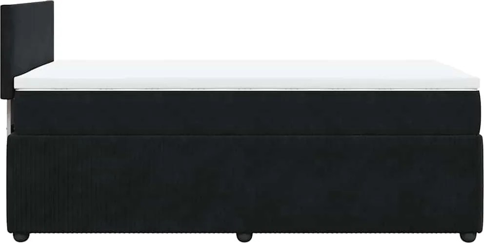 Box spring postel s matrací černá 80 x 200 cm samet 3289886
