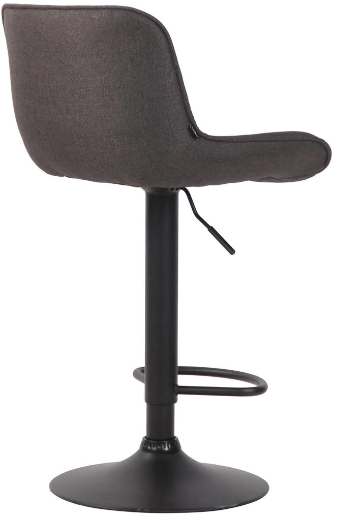 Barová židle Haugo - látkové čalounění - černý rám | tmavě šedá