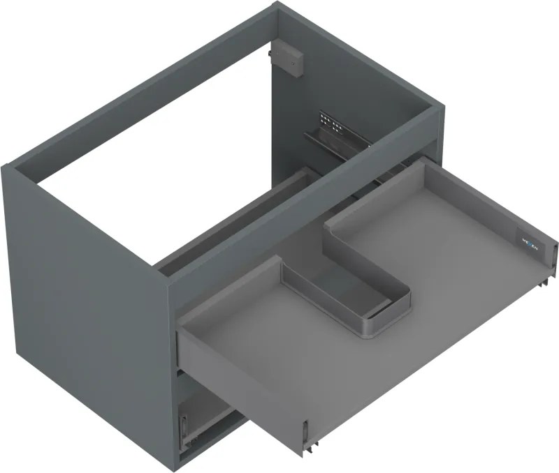Mexen Box-A, závěsná skříňka 70 cm, 2 zásuvky, grafitová matná, 91AX0-0700-470-2-66