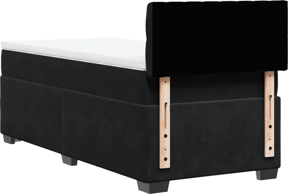Box spring postel s matrací černá 80 x 200 cm samet 3286170