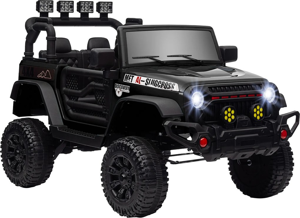 Dětské elektrické auto AIYAPLAY pro děti od 3 let - Off-Road bateriové 12V elektrické auto s dálkovým ovládáním, tlumicími koly, Bluetooth, LED světl…