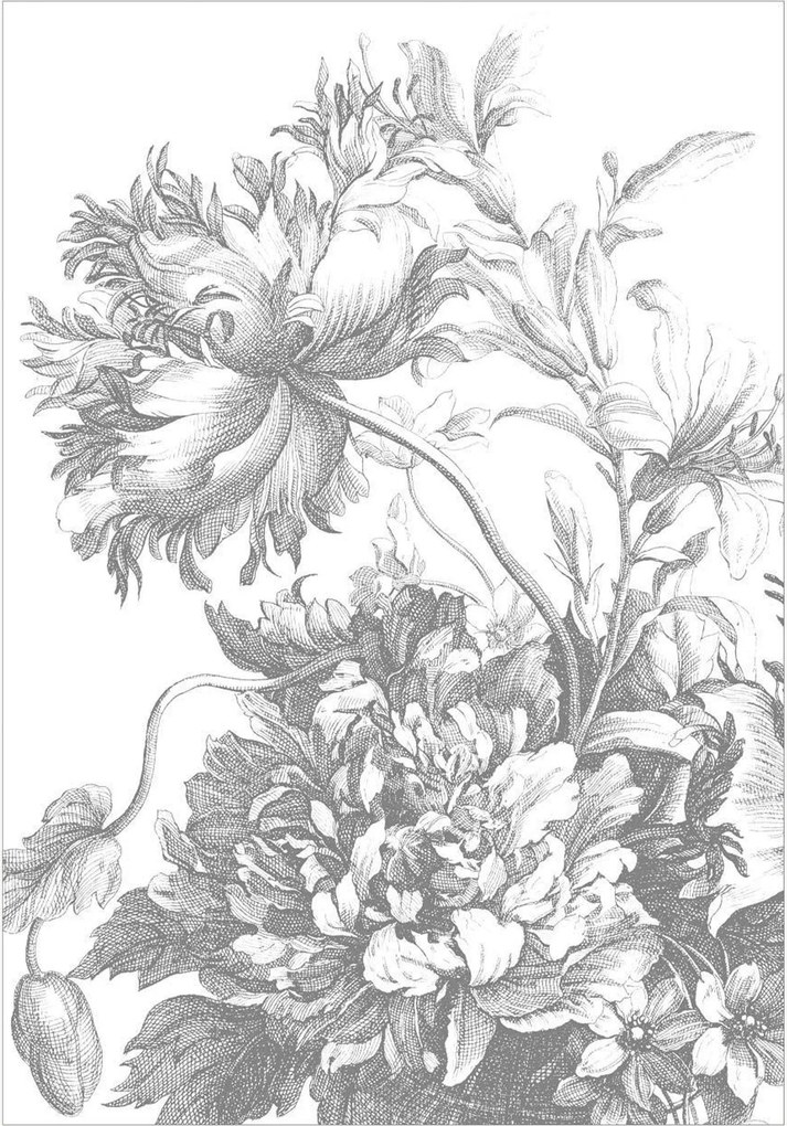 Tapeta Engraved Flowers