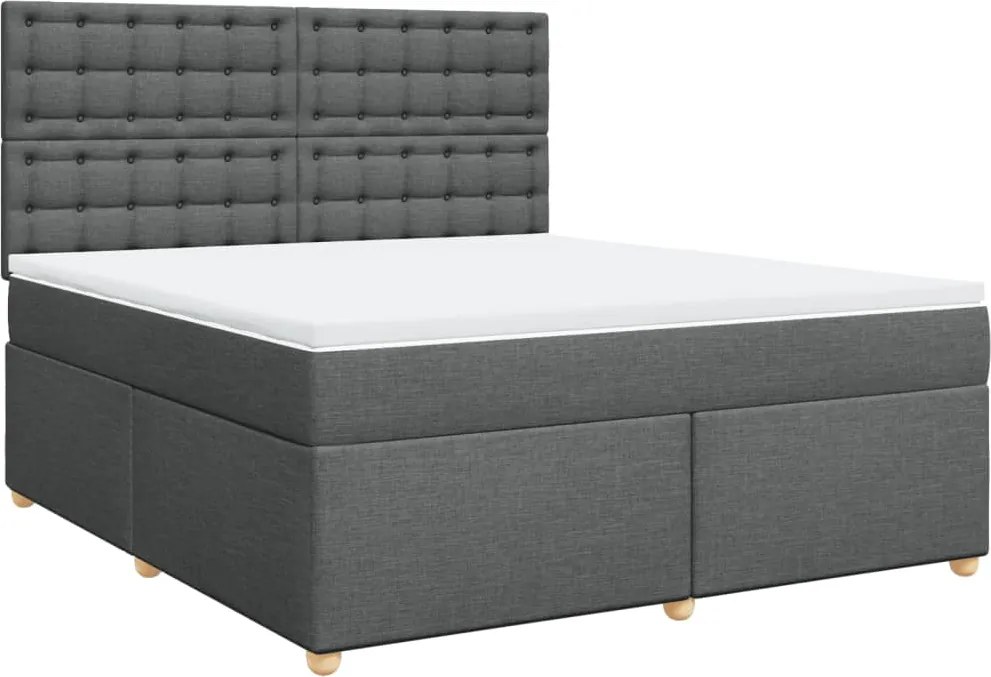 Box spring postel s matrací tmavě šedá 180x200 cm textil 3293674