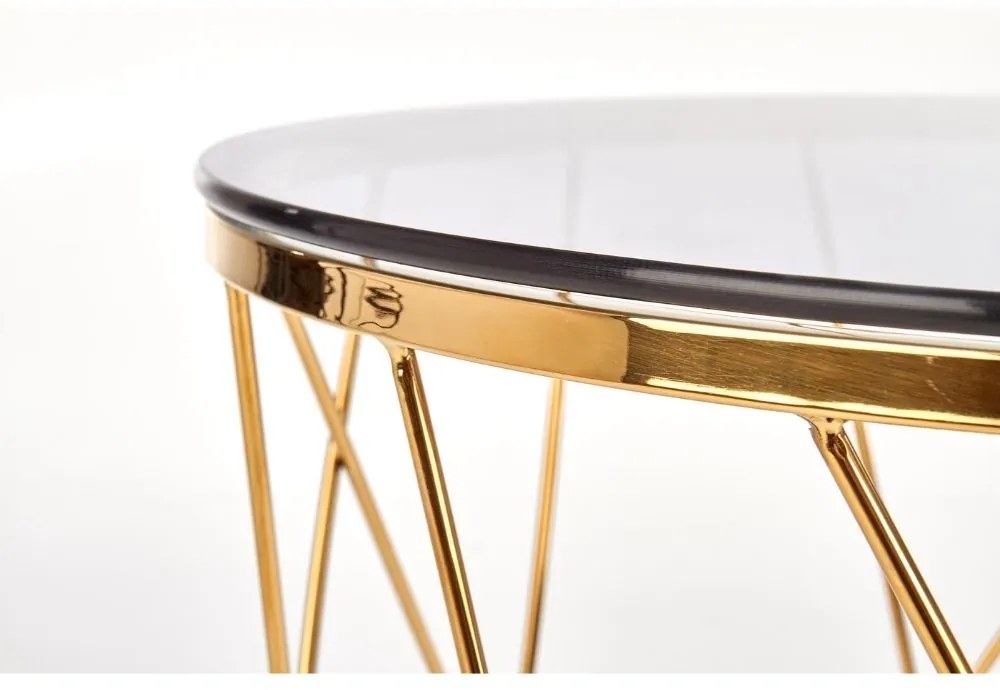 Konferenční stolek Selena, čirá / zlatá