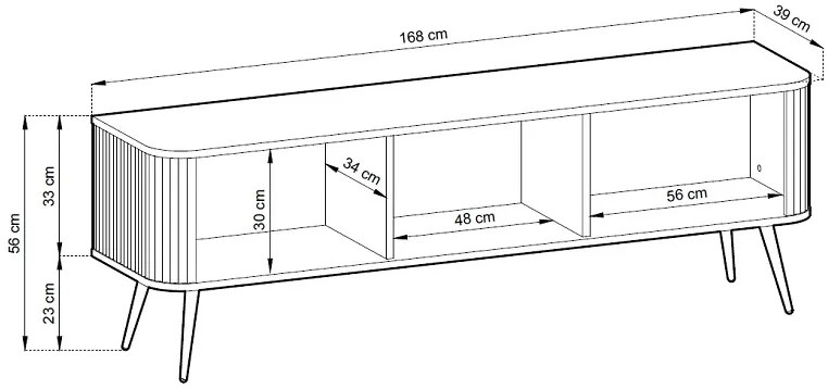 Televizní stolek Zova 168 cm bílý/zlatý