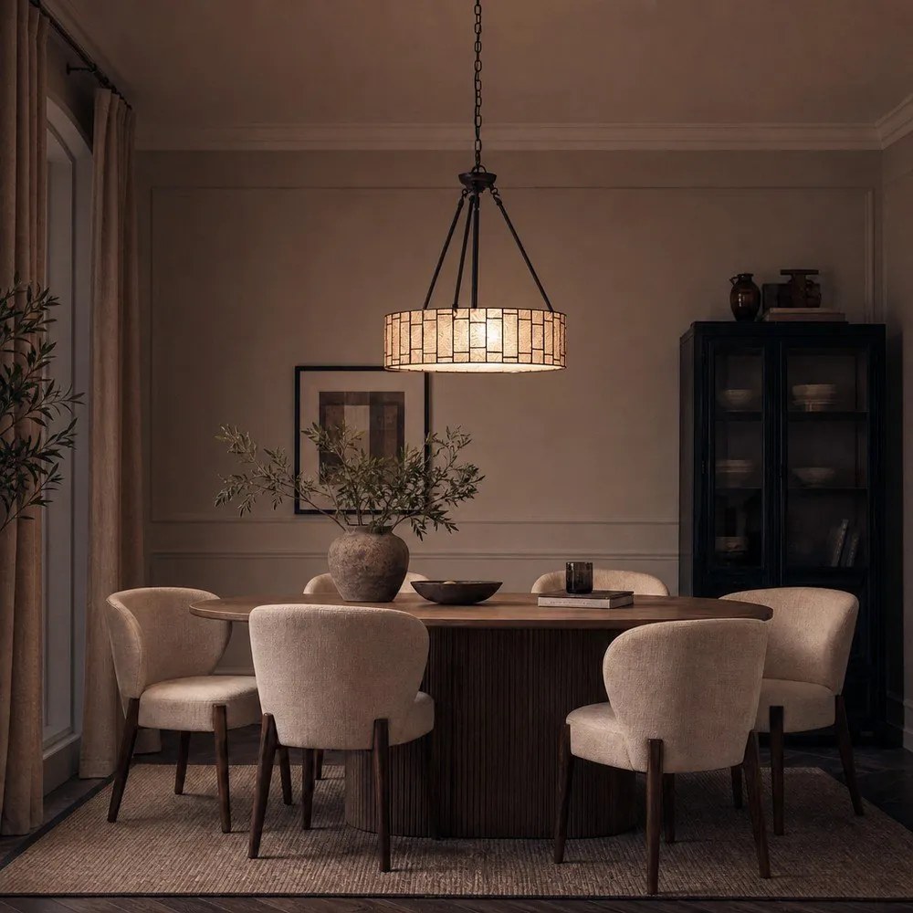 Kovové závěsné svítidlo se skleněným stínidlem ø 46 cm Waldorf – Premier Housewares