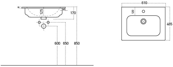 Lavedo Afina Piedra Grey/Wotan Oak 60 koupelnová skříňka s umyvadlem