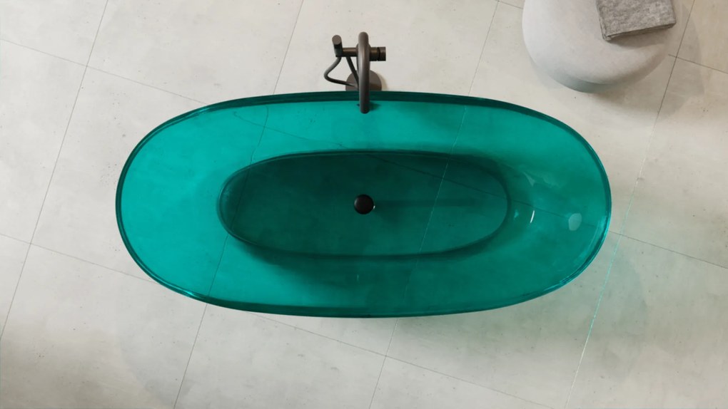 Besco Volně stojící vana ze syntetické pryskyřice Mexa 170 Ocean Breeze Typ a barva výpustě: Click-Clack standard, černá mat