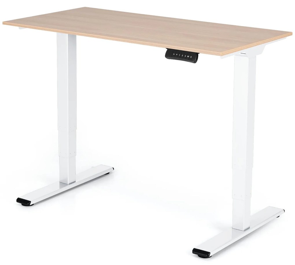 Výškově nastavitelný stůl Liftor 3segmentové nohy bílé,   deska 1180 x 600 x 18 mm dub sorano