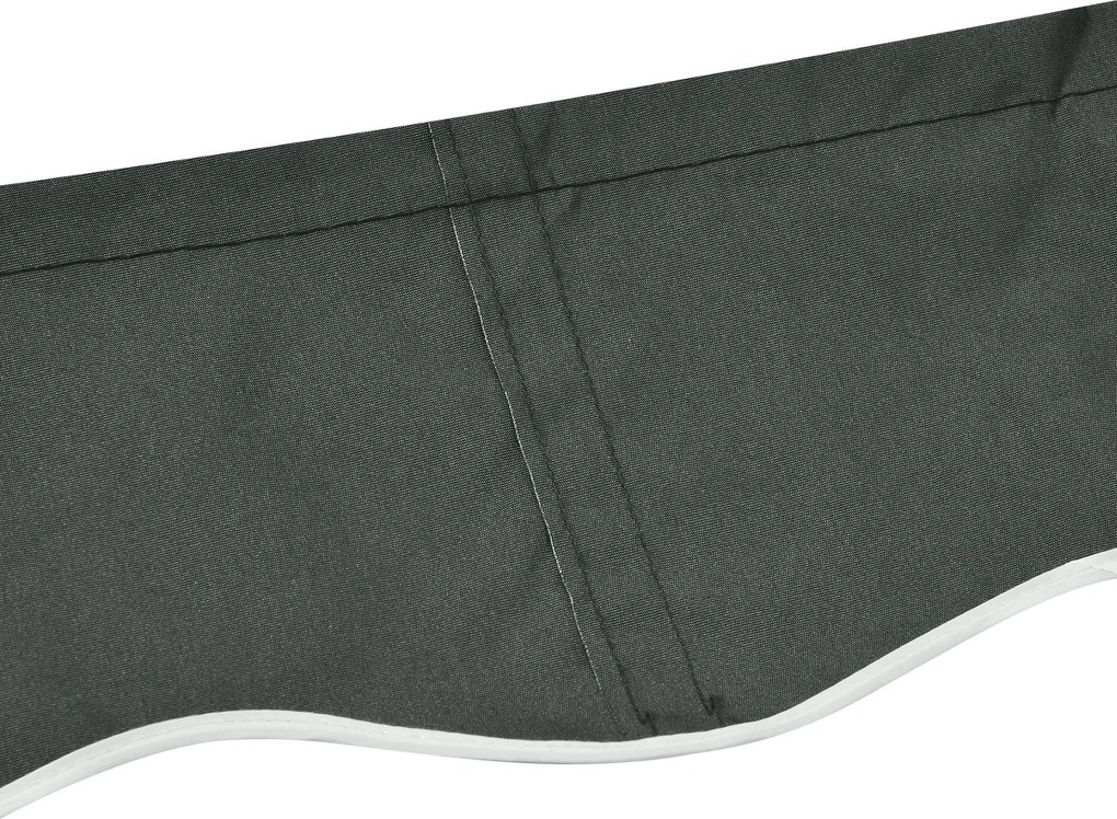 Náhradní plátno Outsunny pro markýzu - Měkký vlnkový lem - Vysoce husté polyesterové 280 g/m² s ochrannou proti UV záření v šedé 3,82D x 2,4Š (projekc