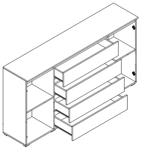Maridex Dvoudvéřová komoda Cosmo C06 - dub sonoma