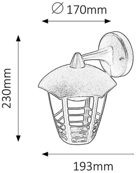 Rabalux 8617 - Venkovní nástěnné svítidlo MARSEILLE 1xE27/60W/230V IP44