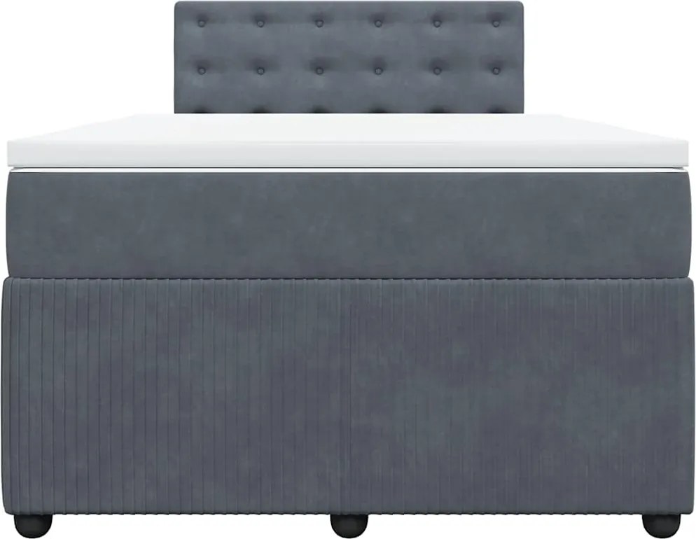 Box spring postel s matrací tmavě šedá 120 x 200 cm samet 3290023