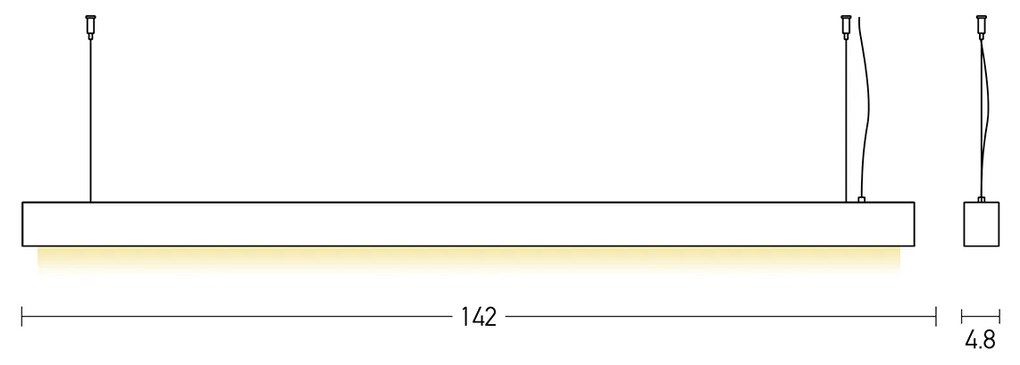 Zambelis 22210 závěsné LED svítidlo hliník, 45W, 3000K, 142cm