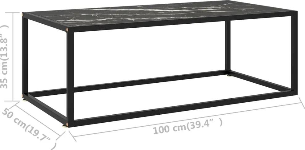 vidaXL Konferenční stolek s m sklem 100 x 50 x 35 cm [322882] Barva: Bílá