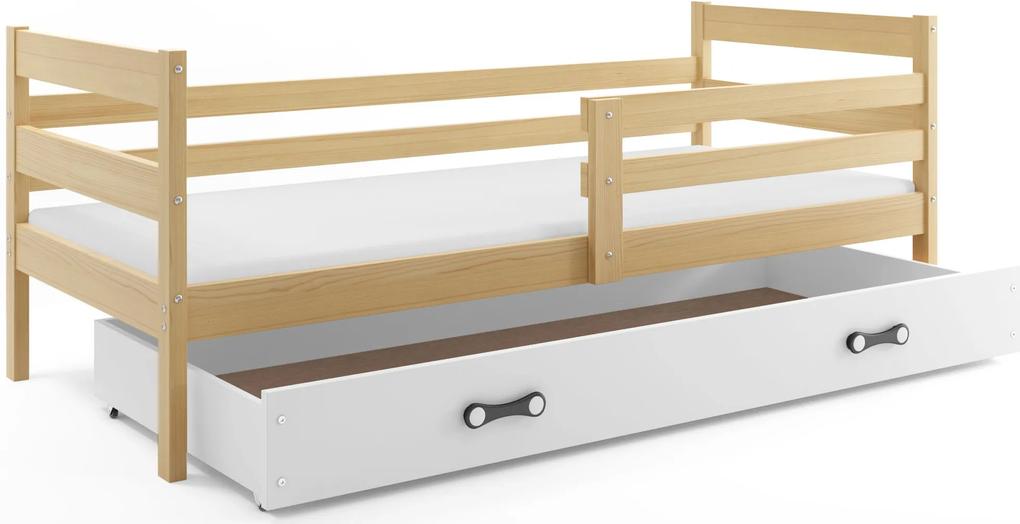 BMS Group Dětská postel s úložným prostorem ERYK borovice Velikost postele: 190x80 cm, Barva šuplíku: Zelená