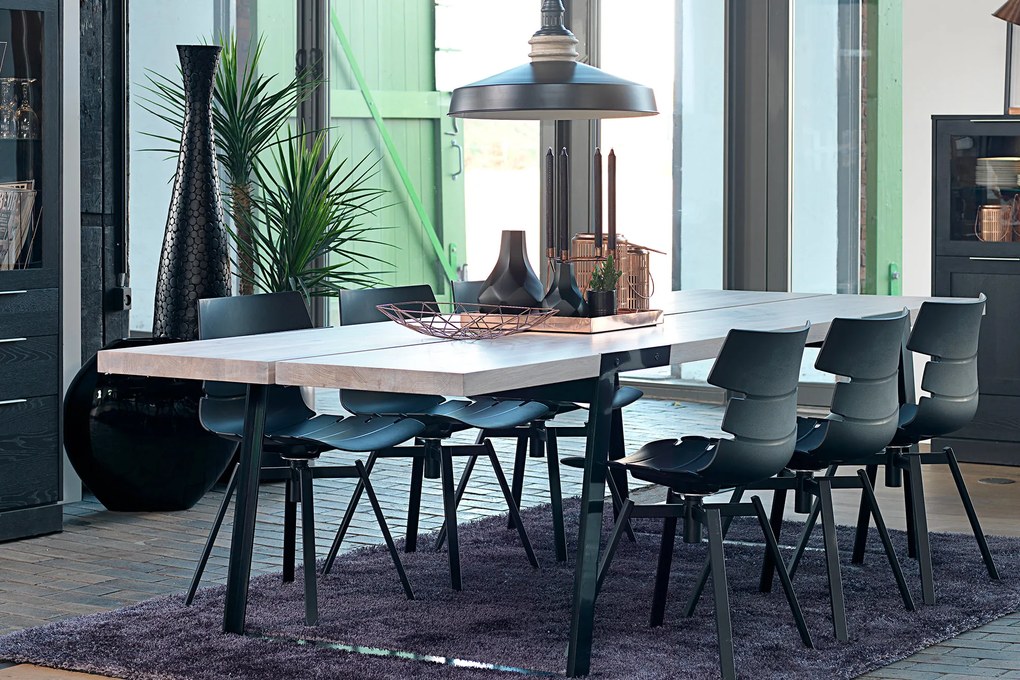 Luxusní jídelní stůl Zora 240 - 360cm přírodní / černá