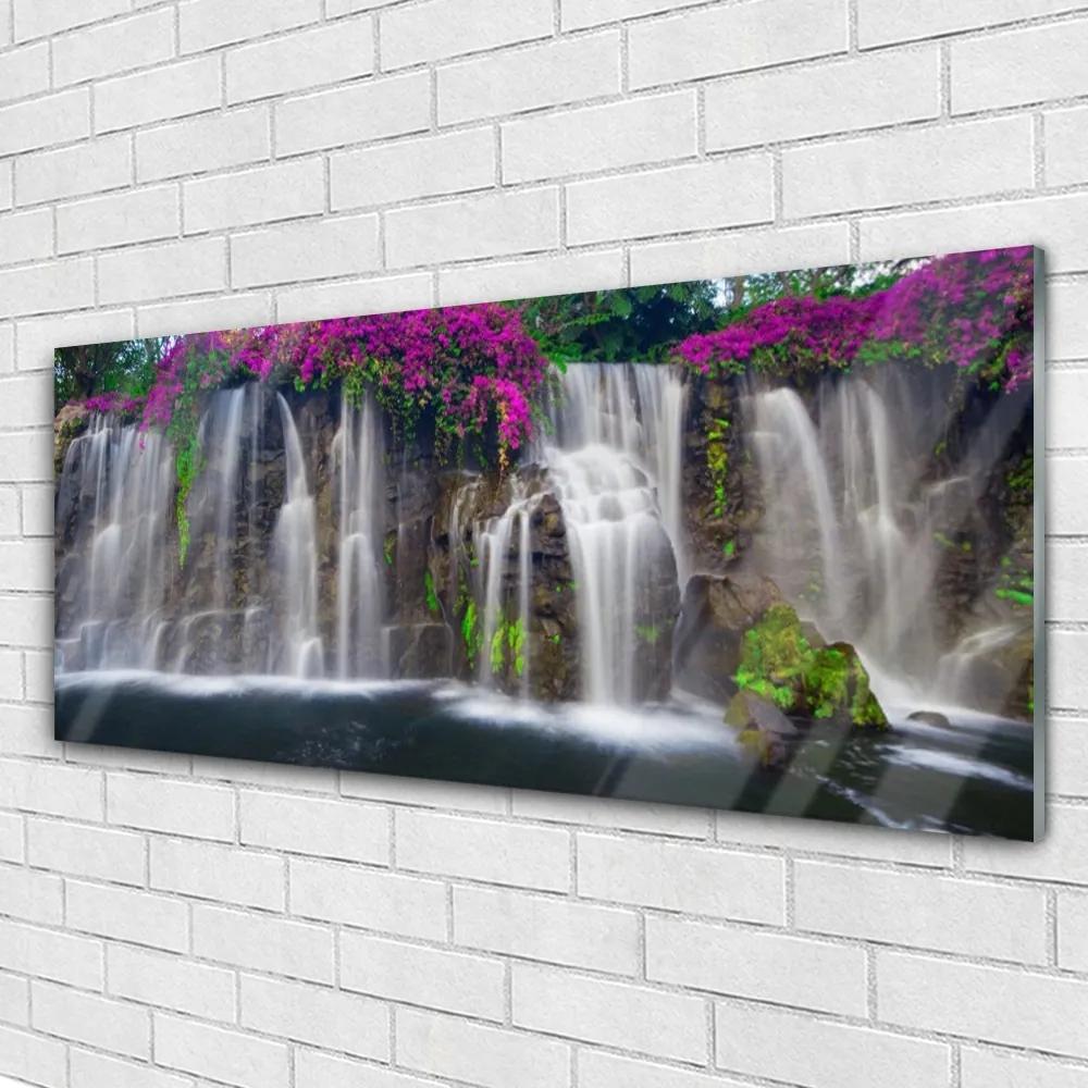 akrylový obraz Vodopád Příroda 125x50 cm