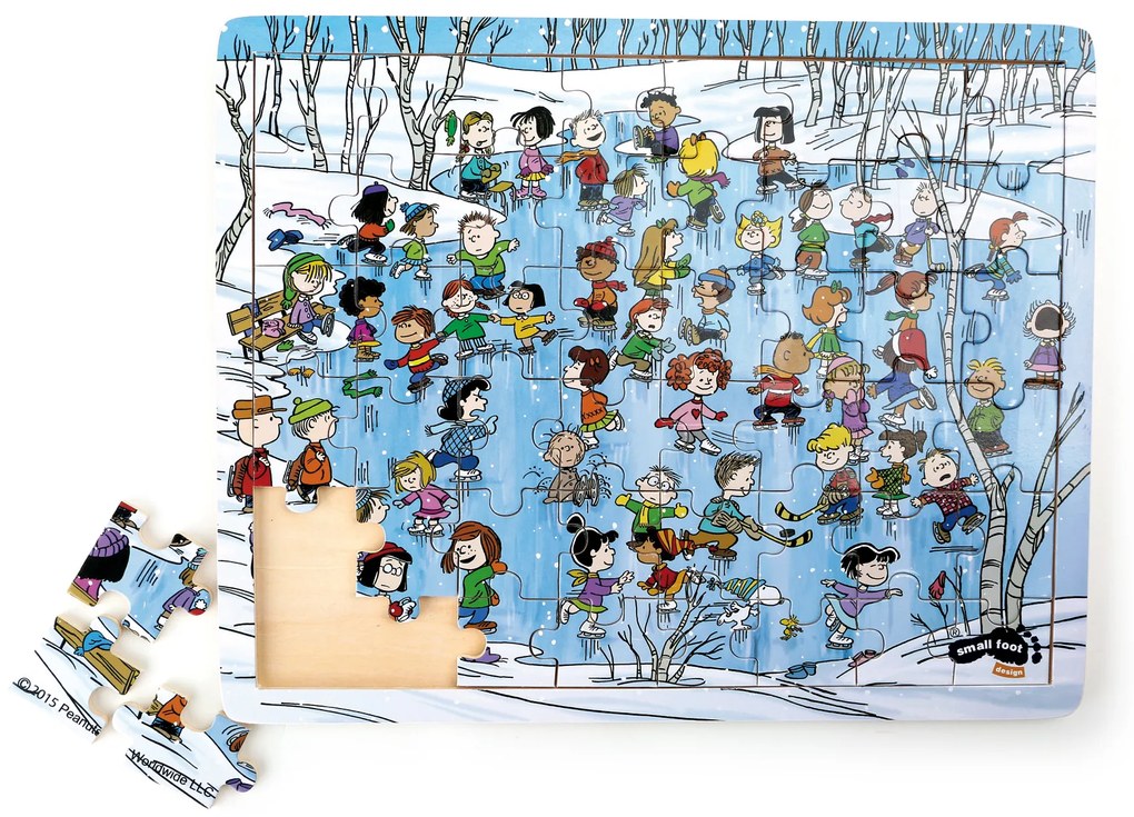 small foot Dřevěné puzzle Snoopy v zimě