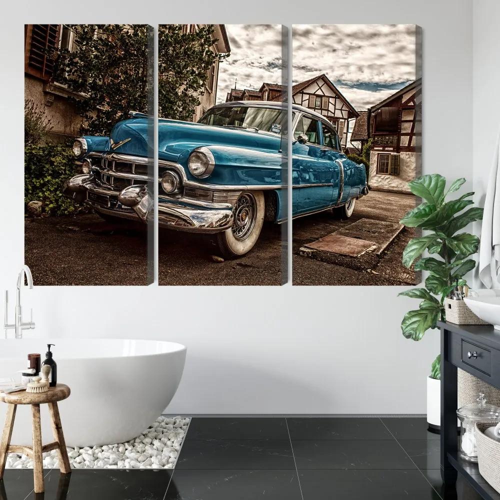 Vícedílný obraz Modrý Cadillac Eldorado Z Roku 1953 Nedostatek Nedostatek Přírodní plátno 120x80