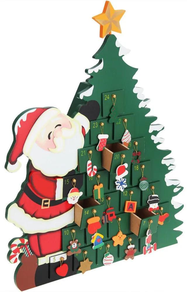 Goleto Dřevěný adventní kalendář Vánoční stromeček