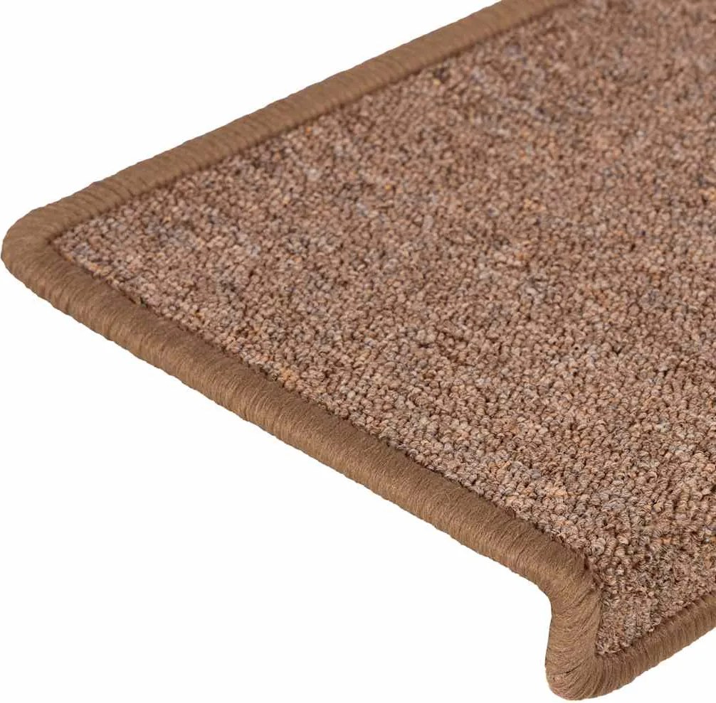 Schodové rohože 30 ks 65 x 21 x 4 cm hnědé s obdélníkovým okrajem 3365776