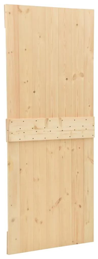 Posuvné dveře se setem kování 90 x 210 cm masivní borové dřevo,  3057590